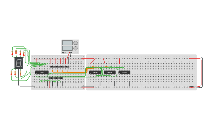 Circuit Design Display 7 Segmentos Tinkercad