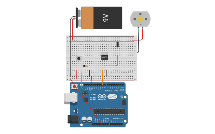 Circuit design P09 motor pinWheel | Tinkercad