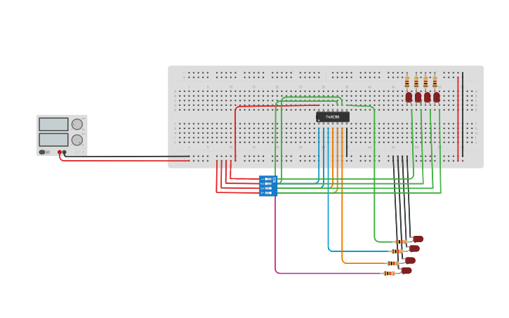 Circuit design Binary to gray code converter - Tinkercad