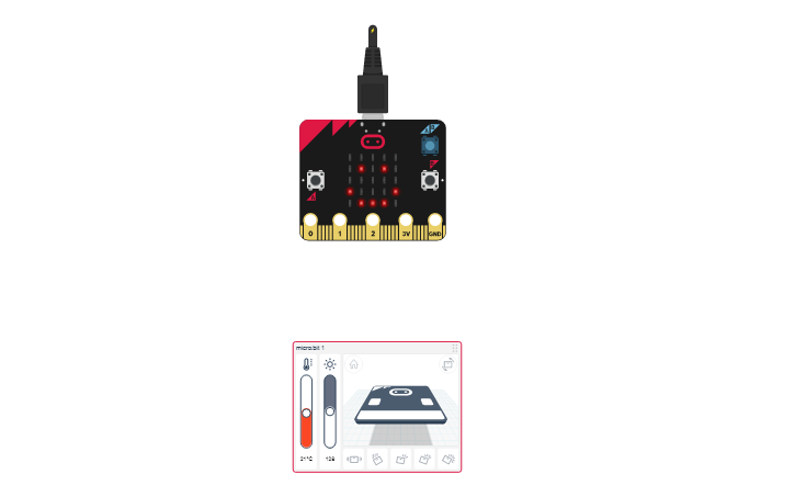 Circuit design Copy of micro:bit animation challenge - Tinkercad