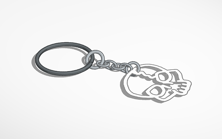 3D design scull key chain - Tinkercad