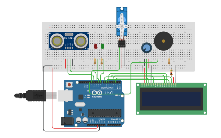 Circuit design Accident Avoidance System - Tinkercad