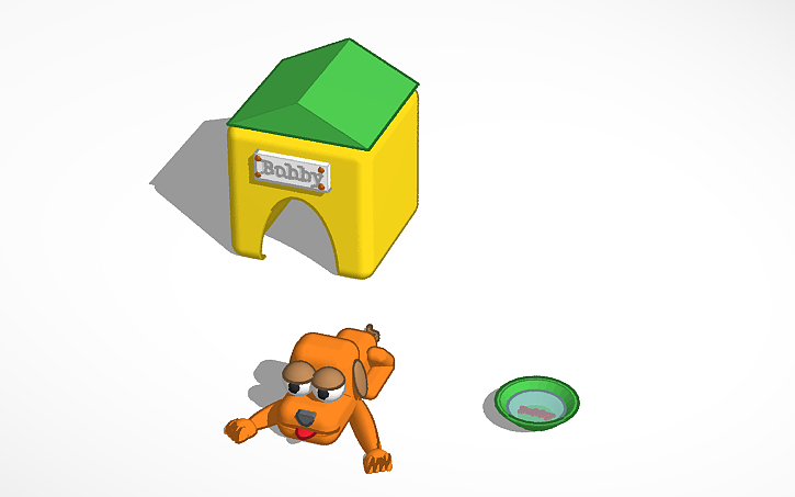 3D design CÃO-nome e casa | Tinkercad