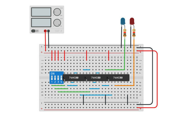 Circuit design Full Subtractor-Using NAND Gates Only | Tinkercad