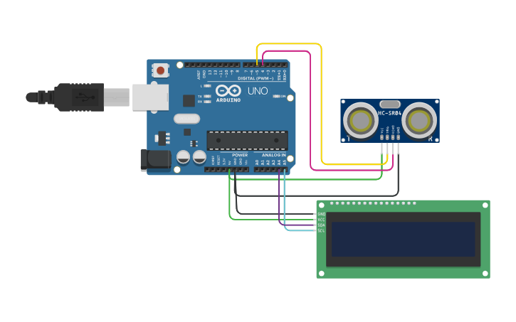 Circuit design distance of an object using an ultrasonic sensor with ...