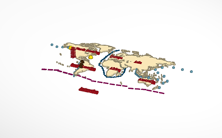 3D design Copy of World Map - Tinkercad