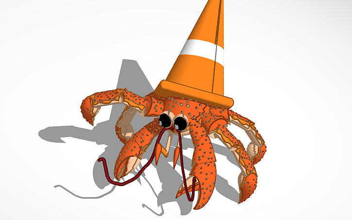 3D design Traffic Cone Hermit Crab - Tinkercad