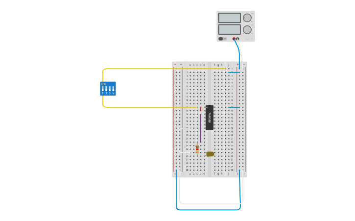 Circuit design NOT gate using NAND gate (LAB2) | Tinkercad