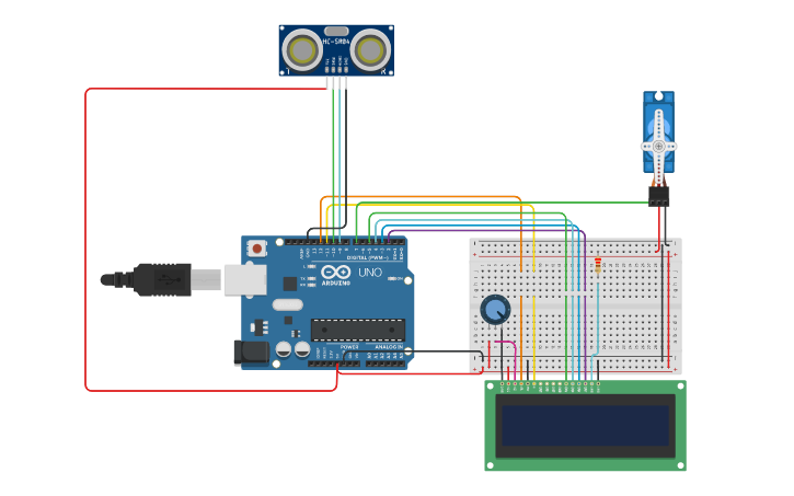 Circuit Design Smart Dustbin Project Tinkercad 