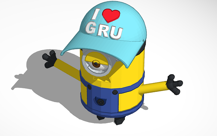 3D design Mel Minion wearing the I-Love-Gru Hat | Tinkercad