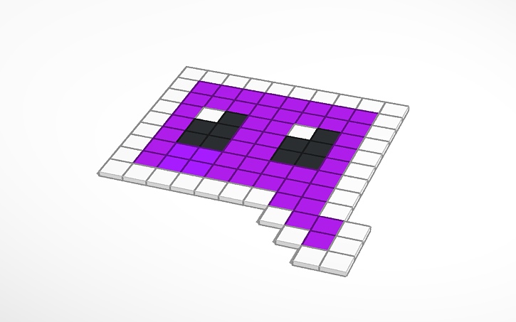 3D design Pixel art Twitch logo (My version) - Tinkercad