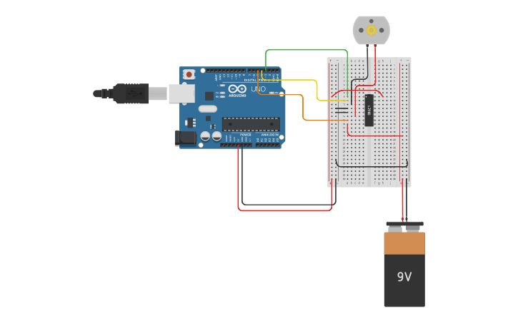 Circuit design Corbusier moteur CC - Tinkercad