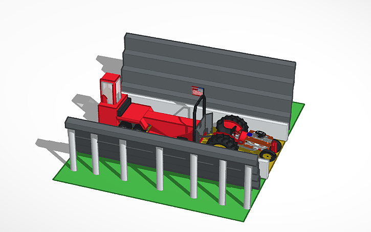 3D design Massey-harris farmall type pulling tractor - Tinkercad