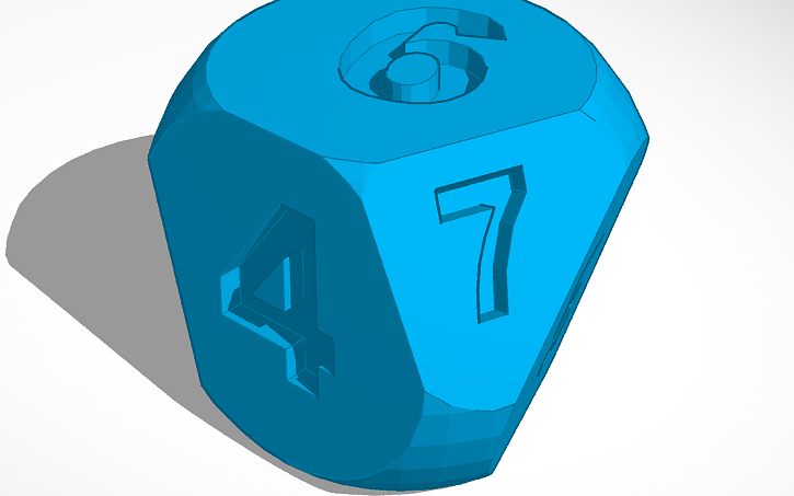 3D design Asymmetric 7-sided die - Tinkercad