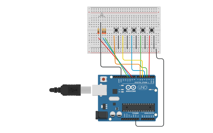 Circuit design LED RGB - Tinkercad