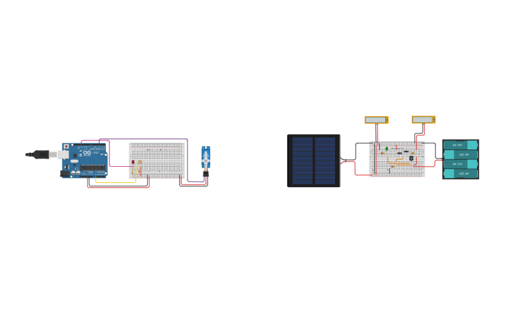 Circuit design Solar System - Tinkercad