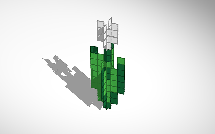 3D design Minecraft tulip - Tinkercad