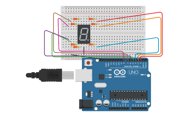 Circuit design Proyecto Display - Tinkercad