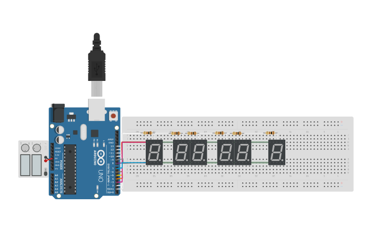 Circuit design Proyecto Reloj EL - Tinkercad