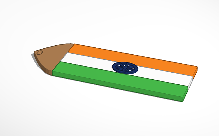 3D design Indian flag key chain | Tinkercad