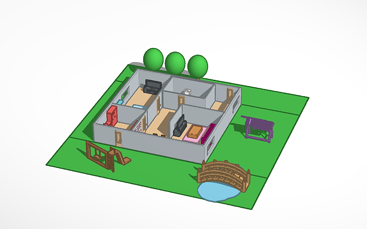 3D design Diseño interior de una casa - Tinkercad