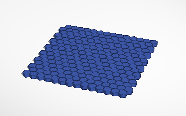 3D design 20mm Honeycomb - Pattern 271.7mm X 278.16 X 10mm - Tinkercad