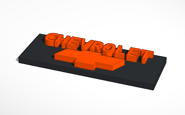 3D design Correctly Spelled Chevy Logo Plate | Tinkercad 3D design Correctly Spelled Chevy Logo Plate | Tinkercad