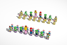 3D design Mario Chess Pieces #Chess #Mario #Luigi #Peach #Yoshi #Toad # ...