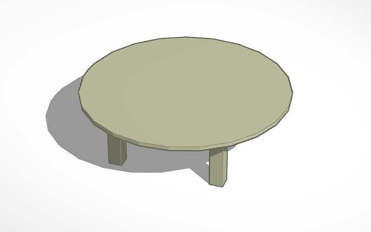 3D design Simple round table - Tinkercad