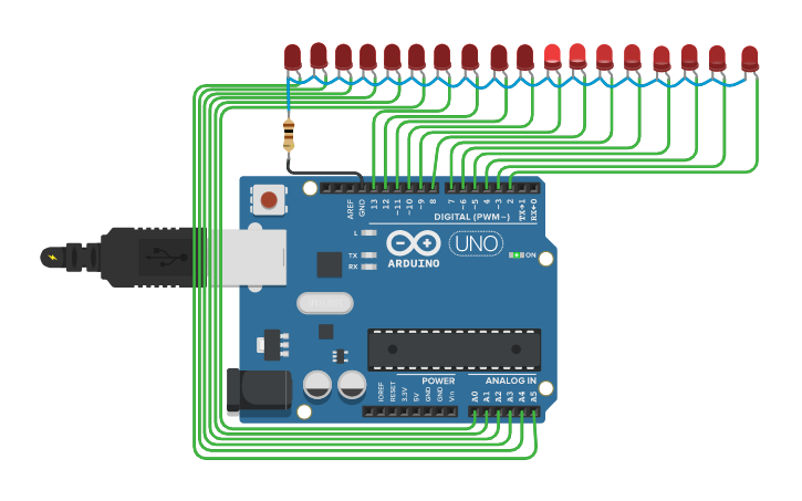 Circuit design Chenillard v2.0 - Tinkercad