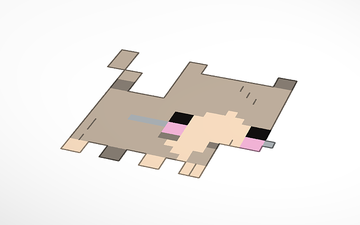 3D design Bicolor Sphynx Mini-Cat Pixel Art | Tinkercad