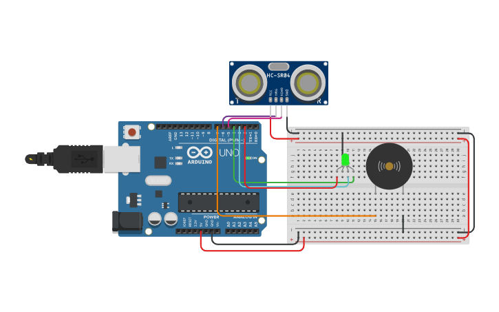 Circuit design Alerta visual | Tinkercad