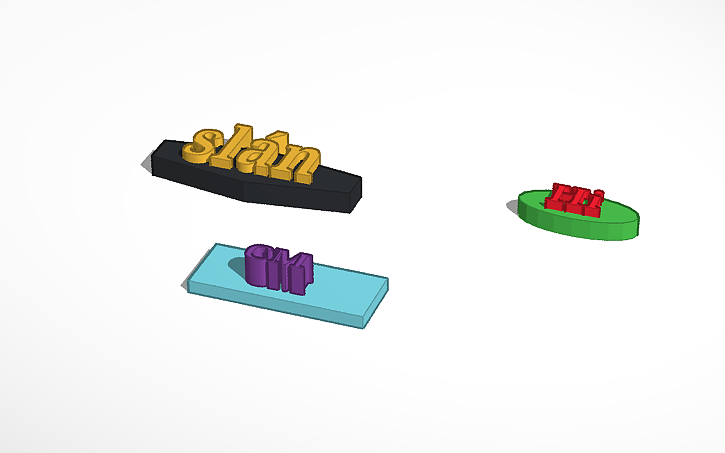 3D design Word blocks - Tinkercad
