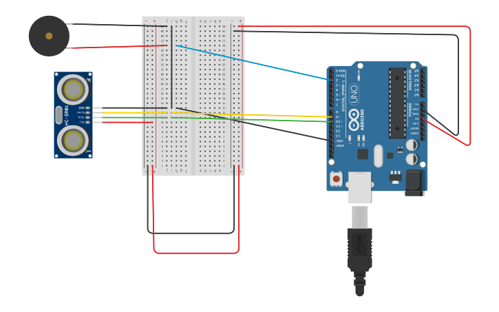 Circuit design Distance sensor | Tinkercad