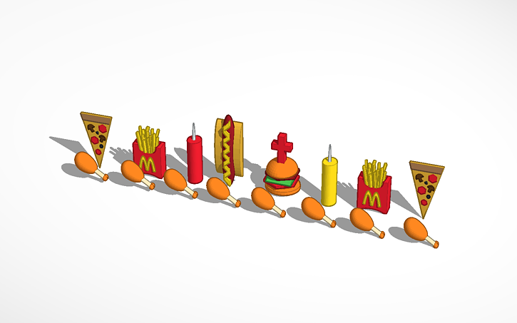 3D design Copy of Junk Food Chess Set #Chess | Tinkercad
