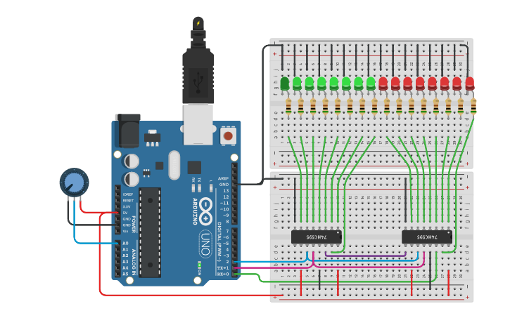 Circuit design №008 Arduino: и два 74HC595, управление скоростью ...