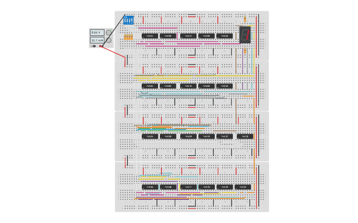 Circuit Design Decodificador Bcd A 7 Segmentos Tinkercad
