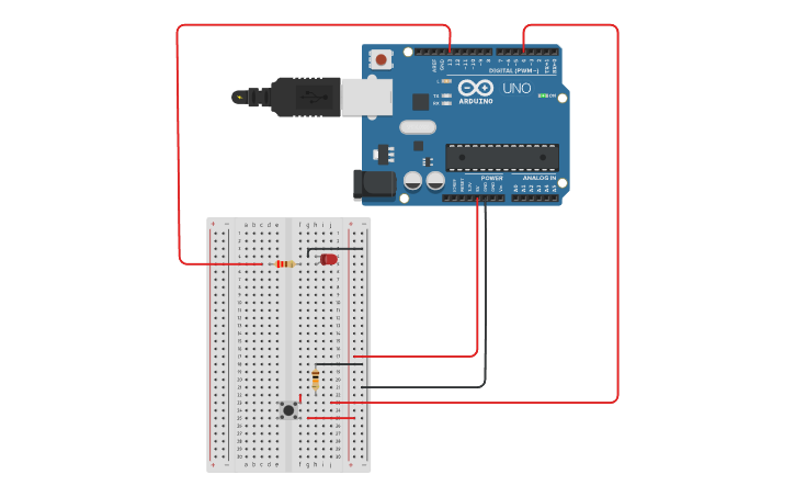 Circuit design drukknop - Tinkercad