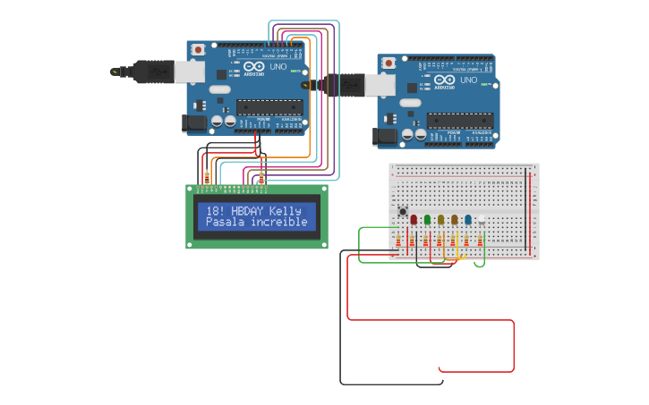 Circuit design cumpleaños - Tinkercad