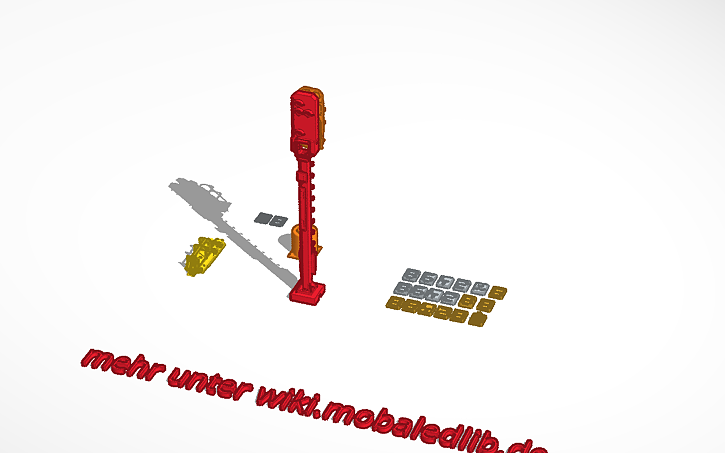 3D design Signal H0 1:87 - Tinkercad