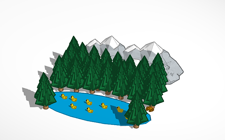 3D design Mountain Forest. - Tinkercad