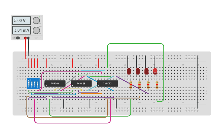 Circuit Design Bcd To Excess 3 Code Converter Tinkercad