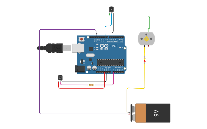 Circuit design DC FAN - Tinkercad