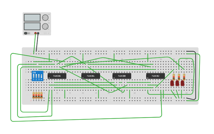 Circuit Design 2 Bit Magnitude Comparator Tinkercad