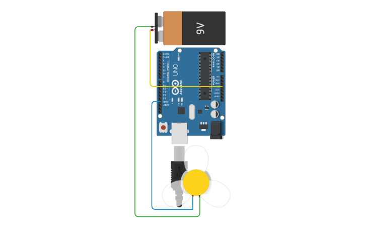 Circuit design Fan Simulation - Tinkercad