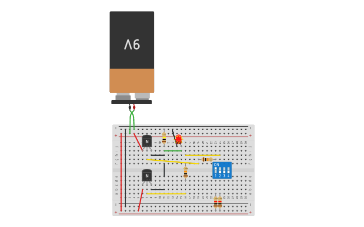 Circuit design OR Gate using NPN Transistors | Tinkercad