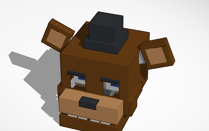 3D design minecraft freddy fazbear head - Tinkercad