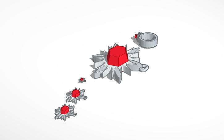 3D design star fire ruby jewelry set | Tinkercad