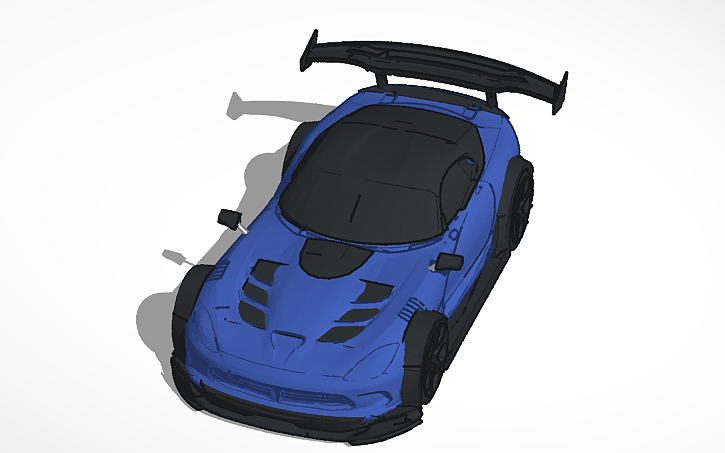 3D design Dodge viper widebody with rambo wheels - Tinkercad