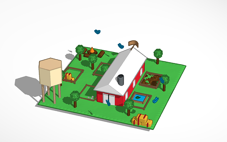3D design My grandfather farm be like🌾🌻🌼🌄 - Tinkercad